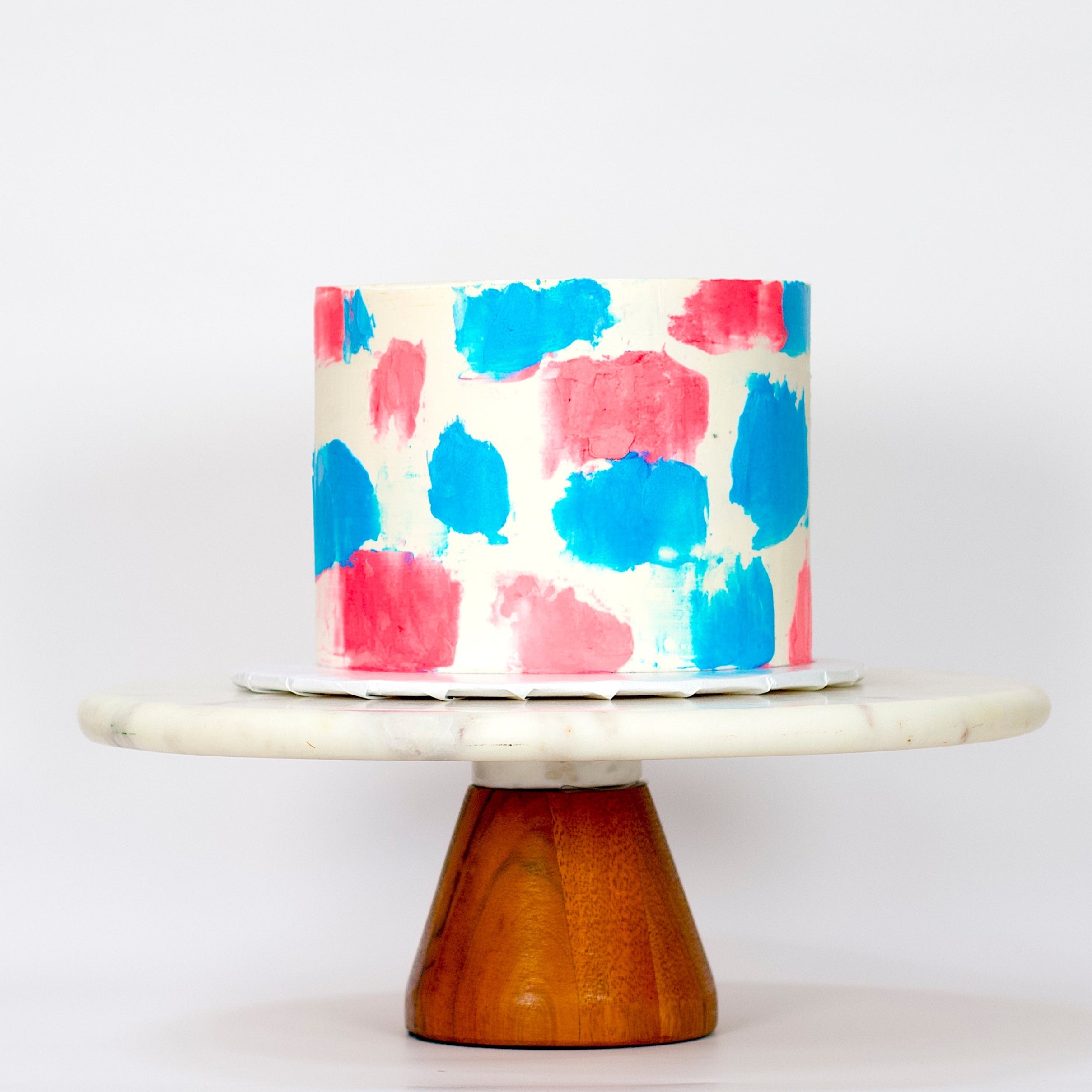 Pink & Blue Canvas Cake – Made by Hand Cakes